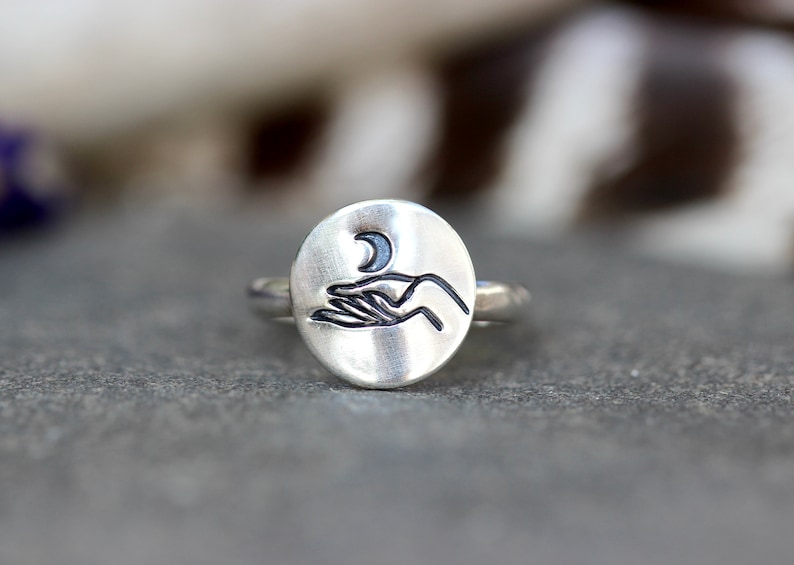 Sterling Silver Tarot Ring Witch Ring Silver Hand Ring Witch - Etsy