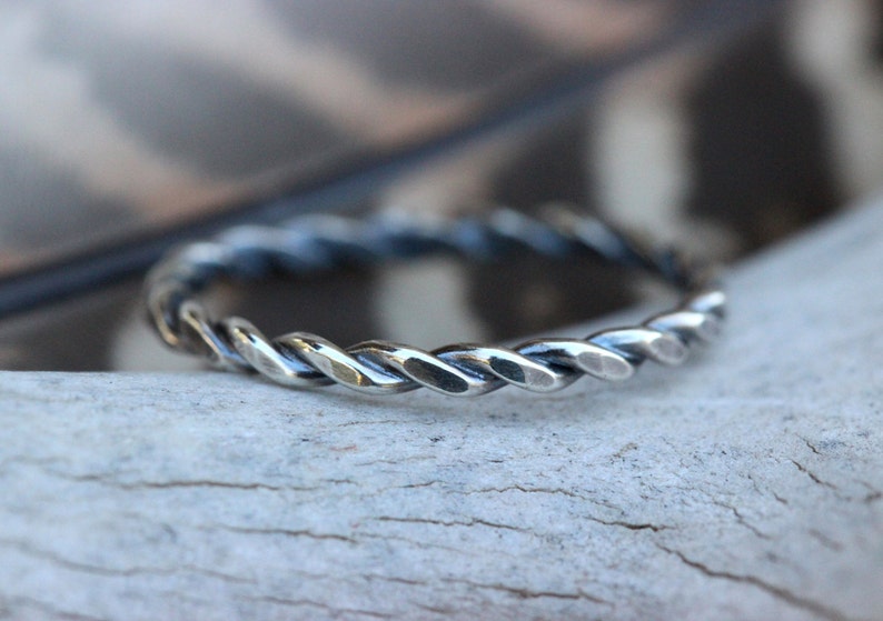 Silver Twist Ring Silver Twisted Ring Silver Stacking Rings - Etsy