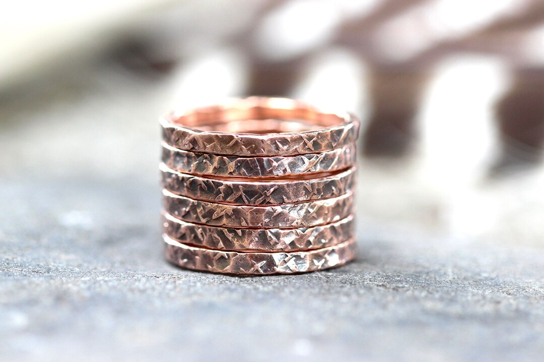 Copper Stacking Ring Stackable Copper Rings Hammered Copper Ring ...