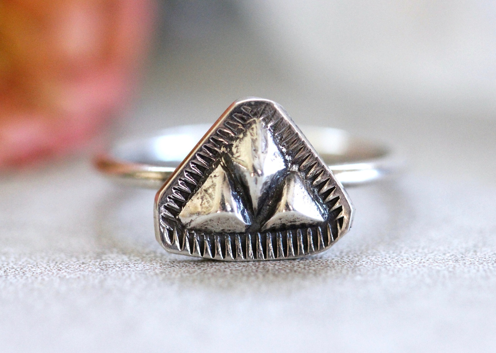 Triangle Ring Silver Stacking Ring Silver Ring Silver Bohemian - Etsy