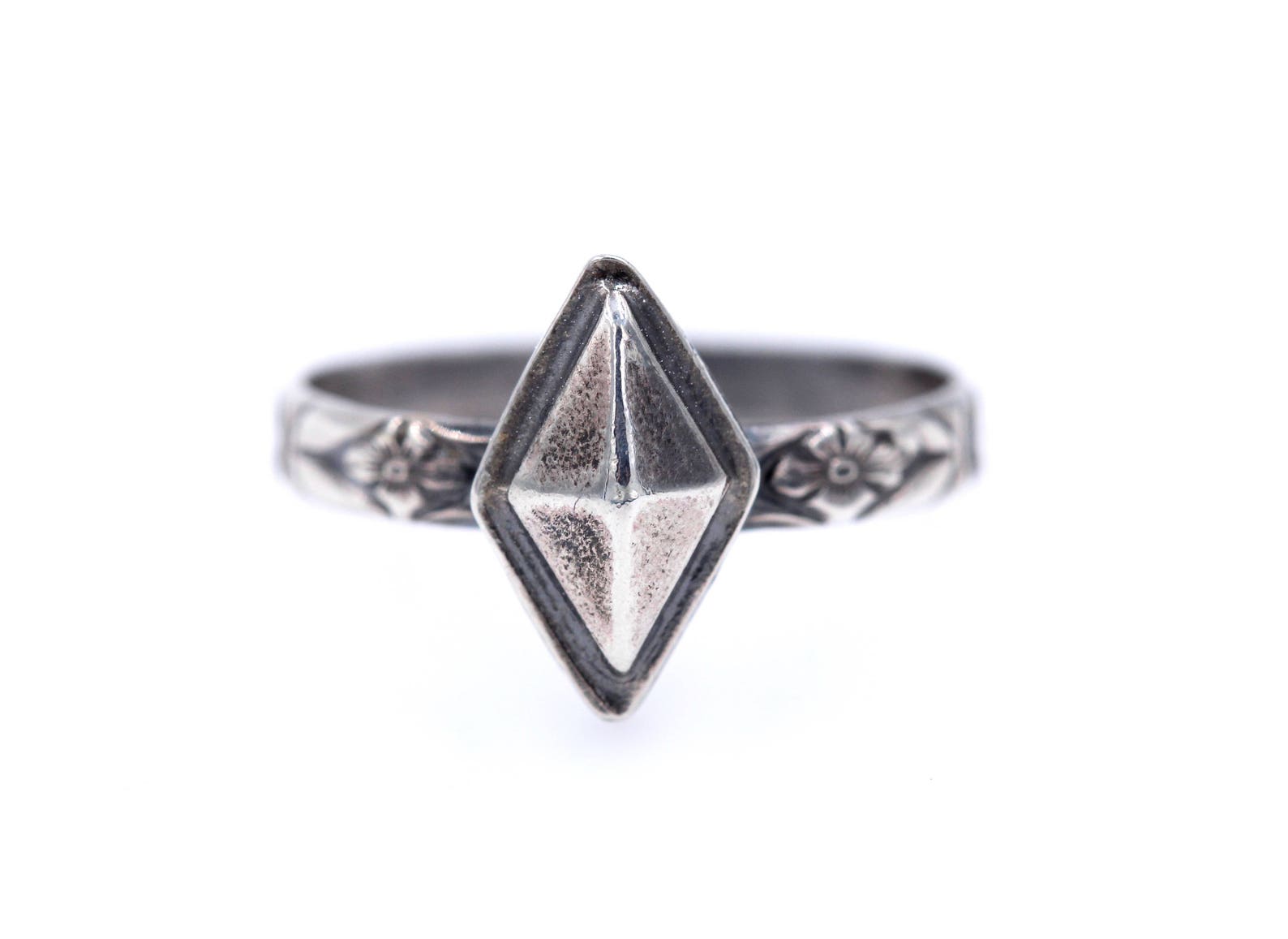 Sterling Silver Stacking Ring Geometric Ring Silver Stackable - Etsy