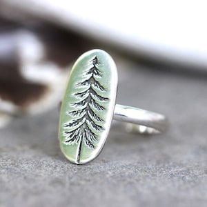 Tree Ring Nature Ring Silver Pine Tree Ring Sterling Silver Forest Ring ...