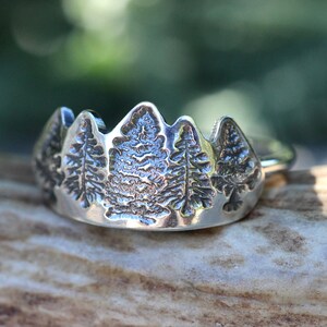 Sterling Silver Tree Ring Mountain Ring Forest Ring Nature Lover ...