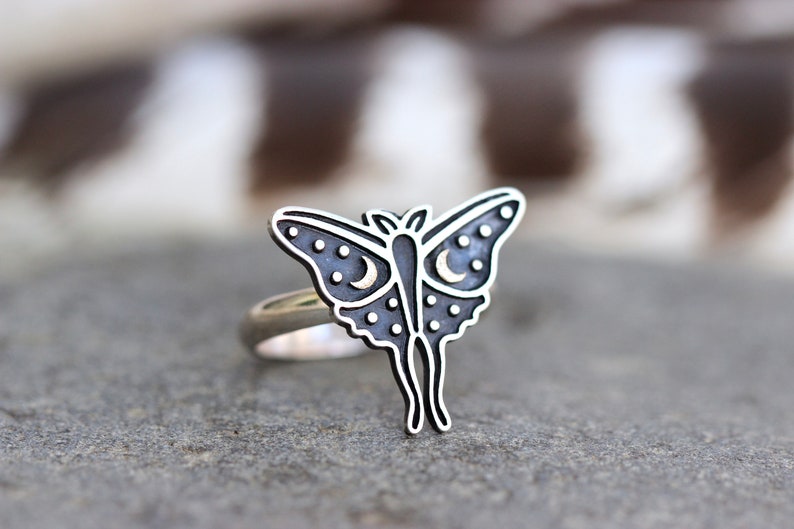 Silver Luna Moth Ring Luna Moth Jewelry Sterling Silver Moth - Etsy