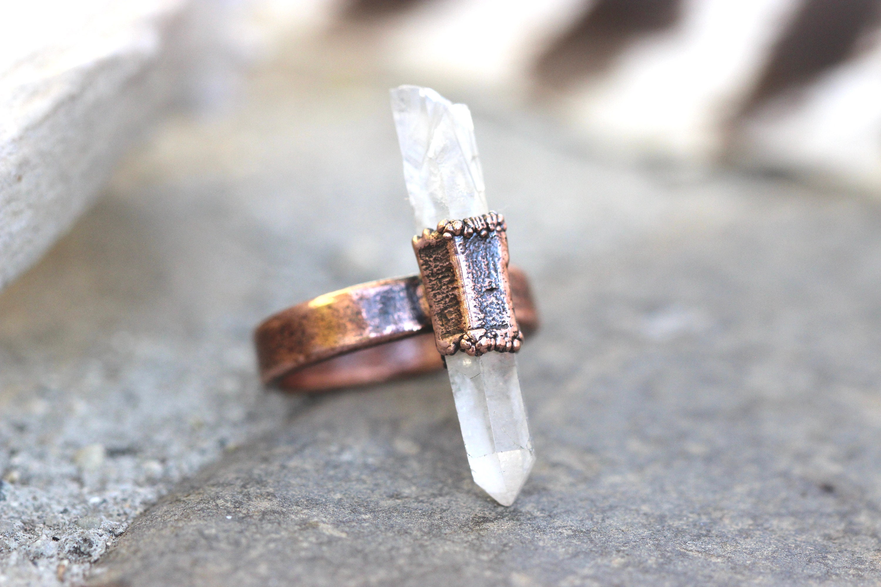 Raw Crystal Ring Raw Stone Ring Raw Crystal Jewelry | Etsy