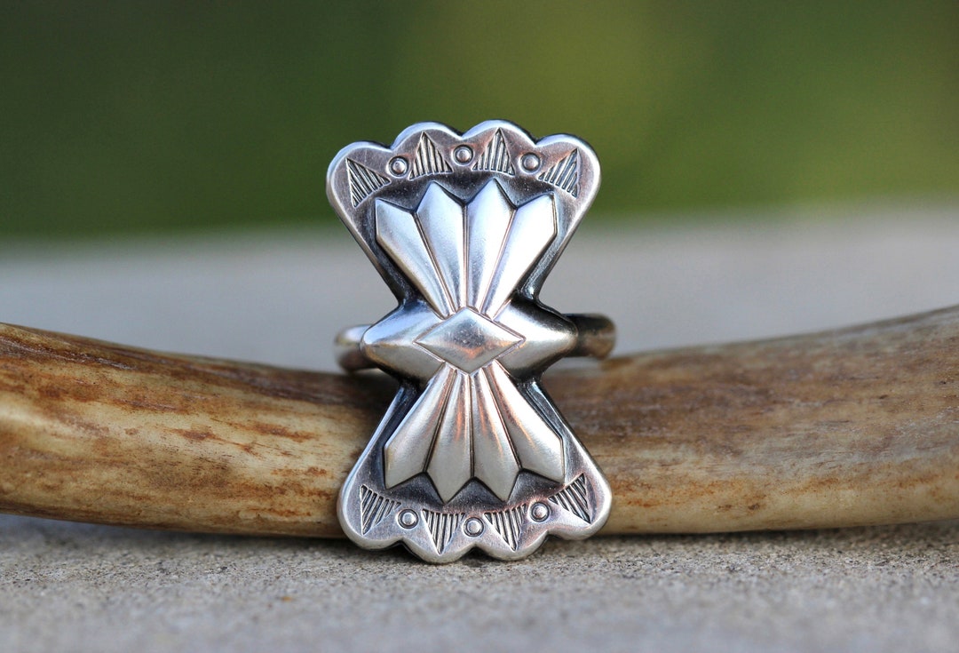 Sterling Silver Concho Ring Sterling Silver Statement Ring Southwestern ...