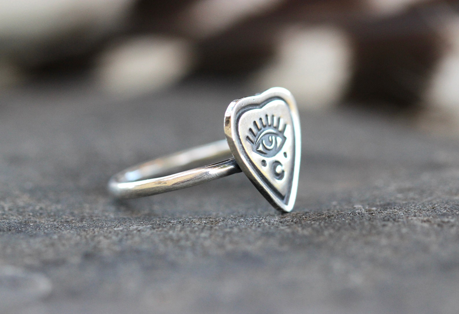 Planchette Ring Sterling Silver Witch Ring Ouija Ring - Etsy