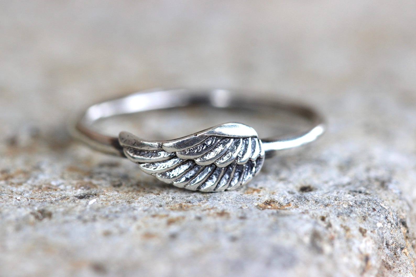 Wing Ring Silver Angel Wing Ring Silver Angel Ring Sterling - Etsy