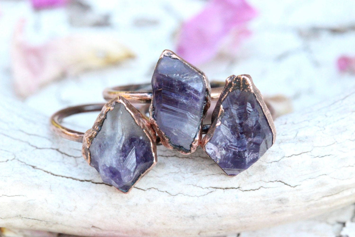 Raw Amethyst Ring Raw Crystal Ring Raw Crystals and Stones | Etsy