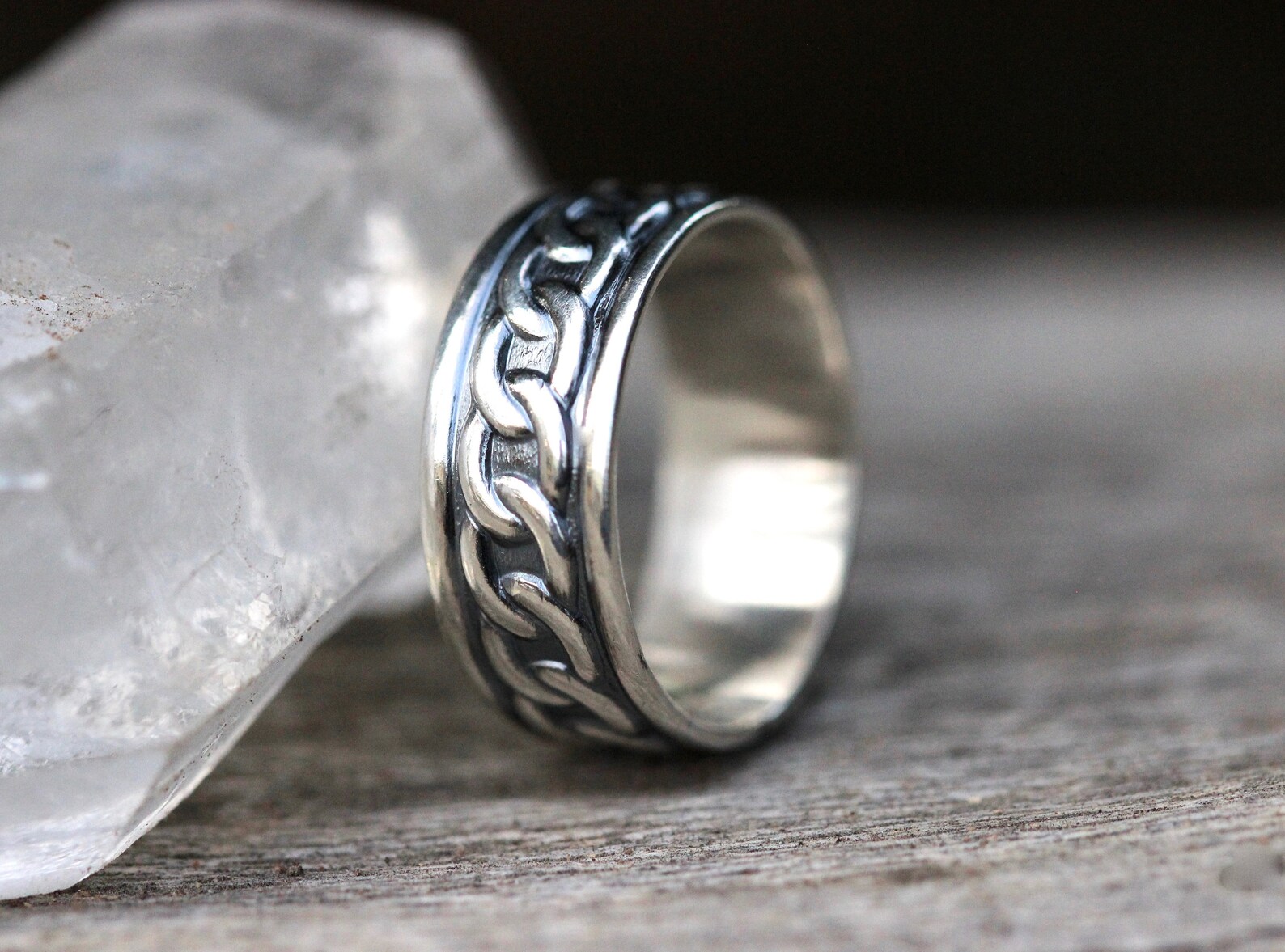 Silver Celtic Knot Ring Celtic Ring Band Sterling Silver Chain - Etsy