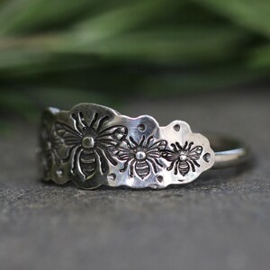 Bee Ring Nature Ring Save the Bees Sterling Silver Bee Ring Silver ...