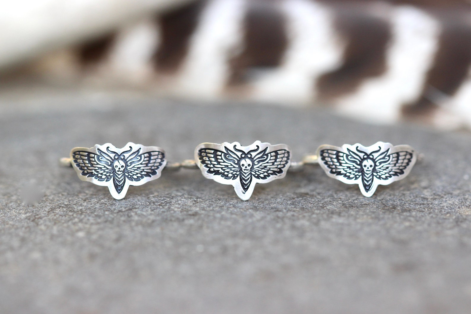 Deaths Head Moth Ring Sterling Silver Death's Head Moth Ring Witch Ring ...
