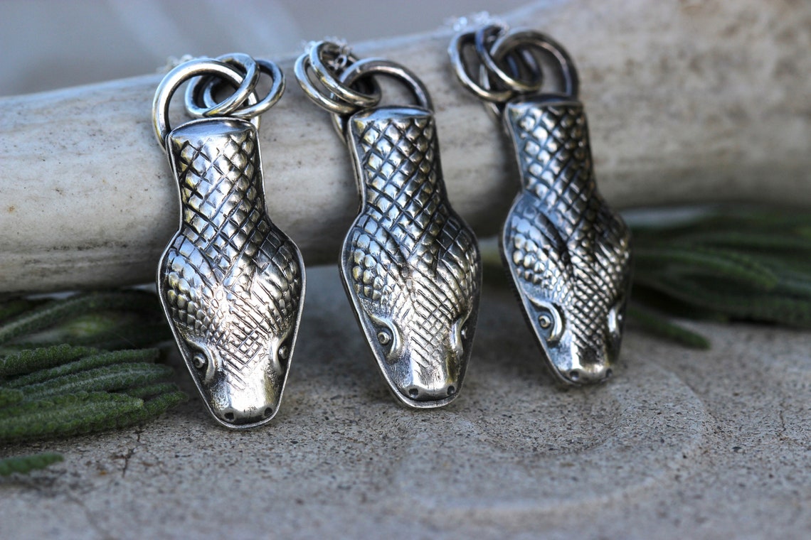 Silver Snake Necklace Serpent Jewelry Sterling Silver Snake | Etsy