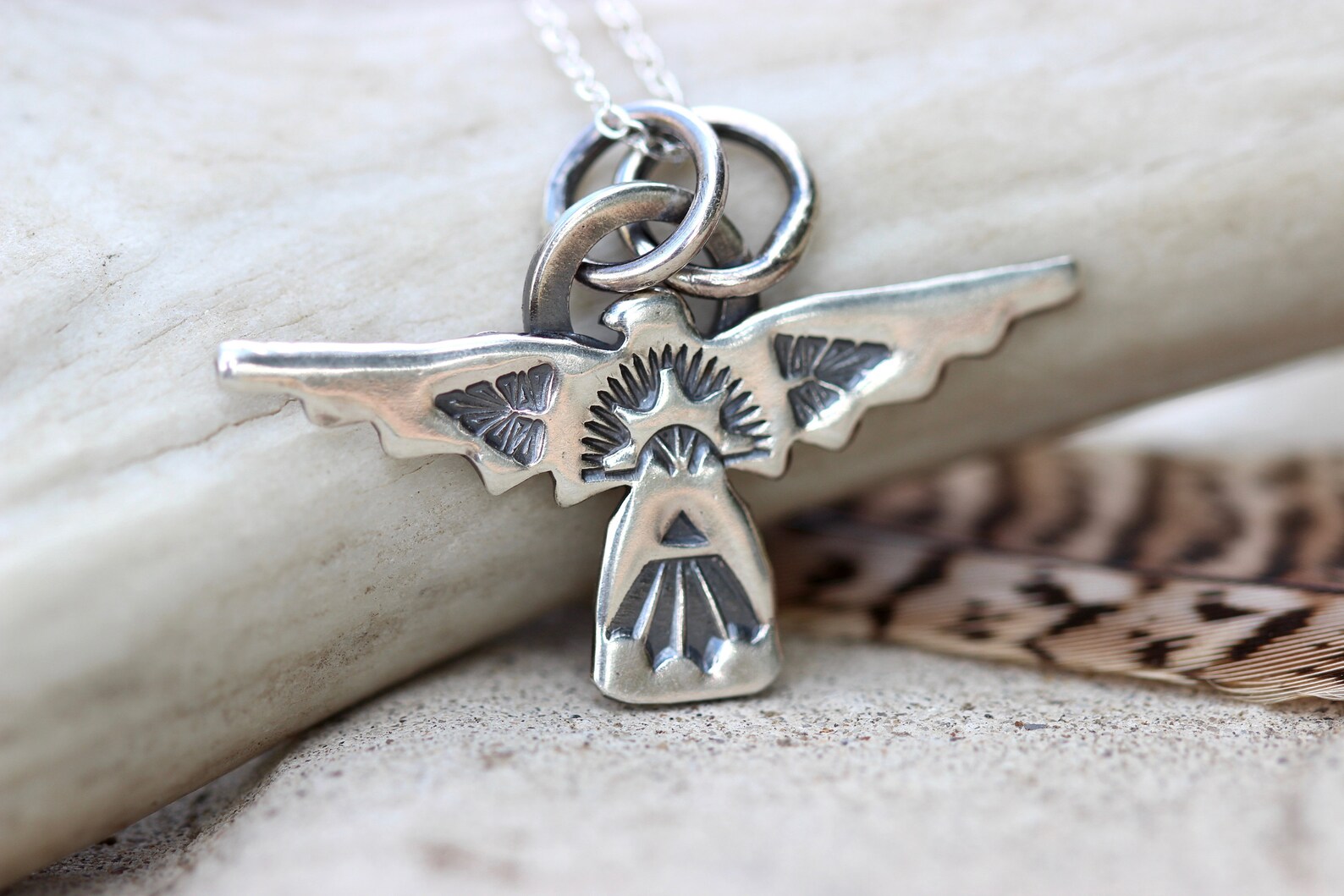 Bird Necklace Silver Hawk Necklace Sterling Silver Necklace - Etsy