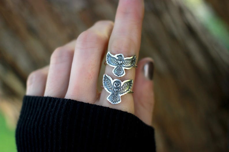Sterling Silver Raven Ring Crow Ring Hawk Ring - Heart and Fern Folk ...