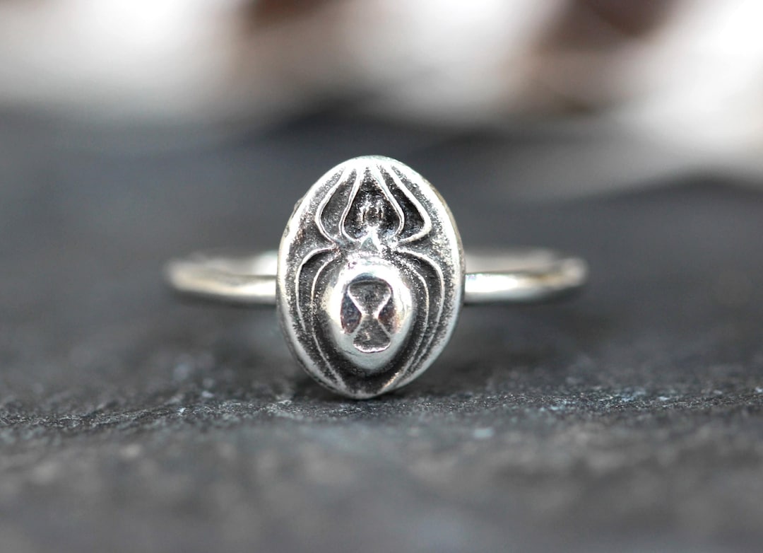 Sterling Silver Spider Ring Black Widow Spider Ring Halloween Ring ...