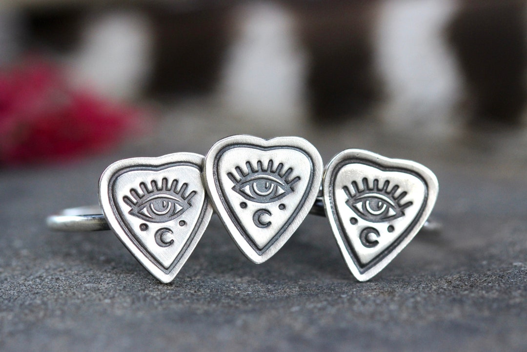 Planchette Ring Sterling Silver Witch Ring Ouija Ring Celestial Ring ...