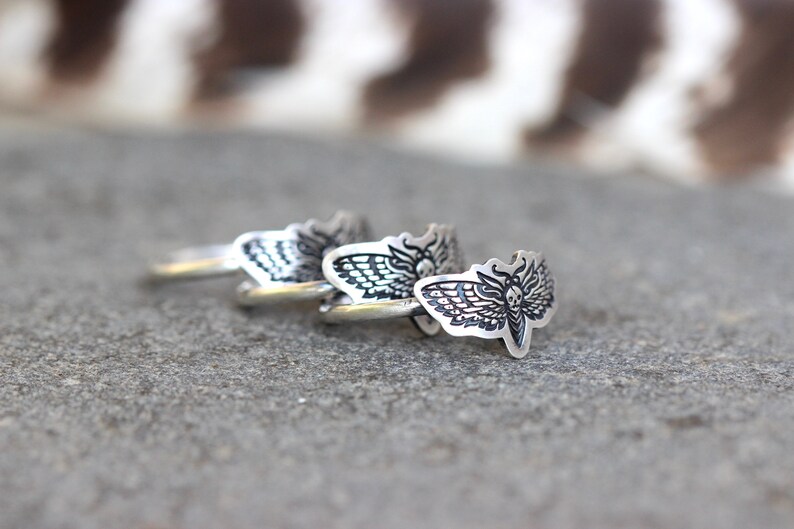 Deaths Head Moth Ring Sterling Silver Death's Head Moth - Etsy