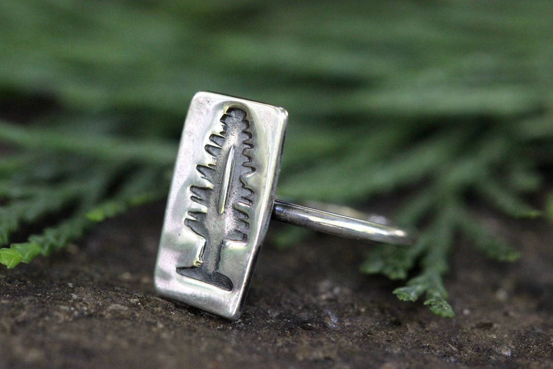 Pine Tree Ring Tree Jewelry Nature Ring Forest Ring Nature - Etsy