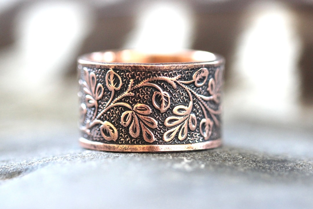 Copper Ring Thumb Ring Thick Ring Copper Leaf Ring Copper Thumb Ring ...