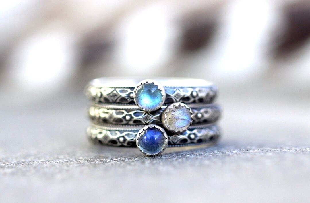 Labradorite Ring Sterling Silver Labradorite Stacking Ring One Ring Art ...