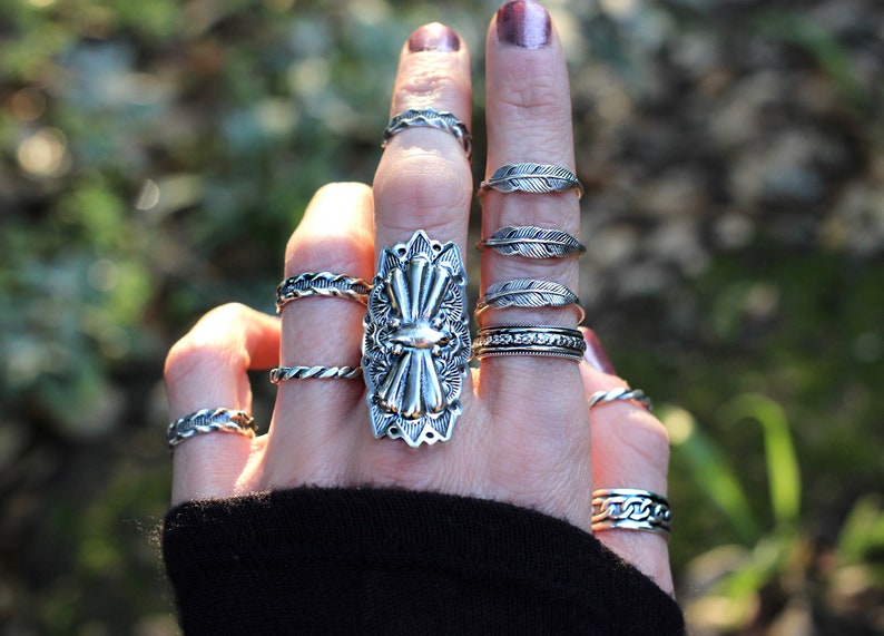 Sterling Silver Concho Ring Silver Shield Ring Butterfly | Etsy