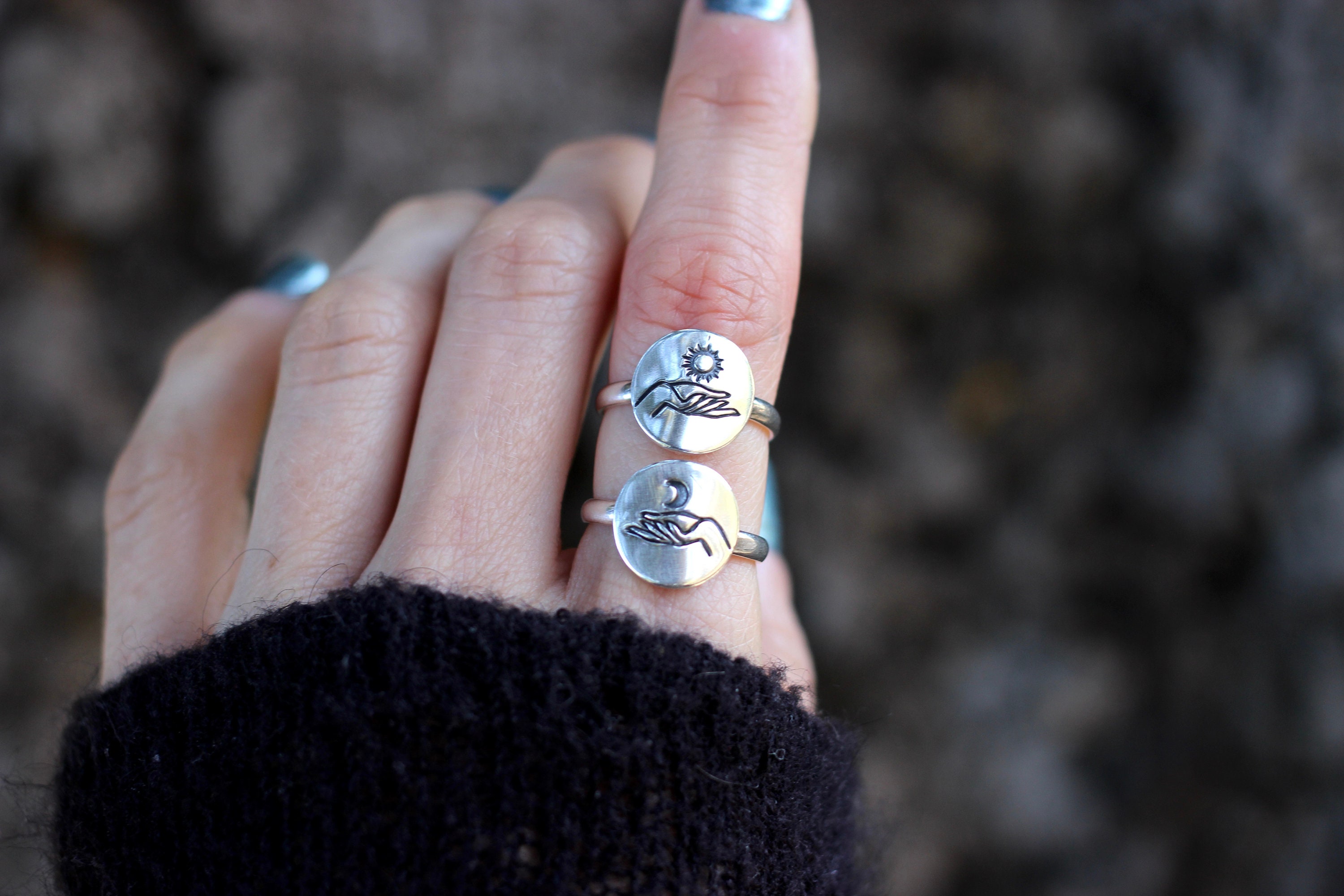 Sterling Silver Tarot Ring Witch Ring Silver Hand Ring Witch | Etsy