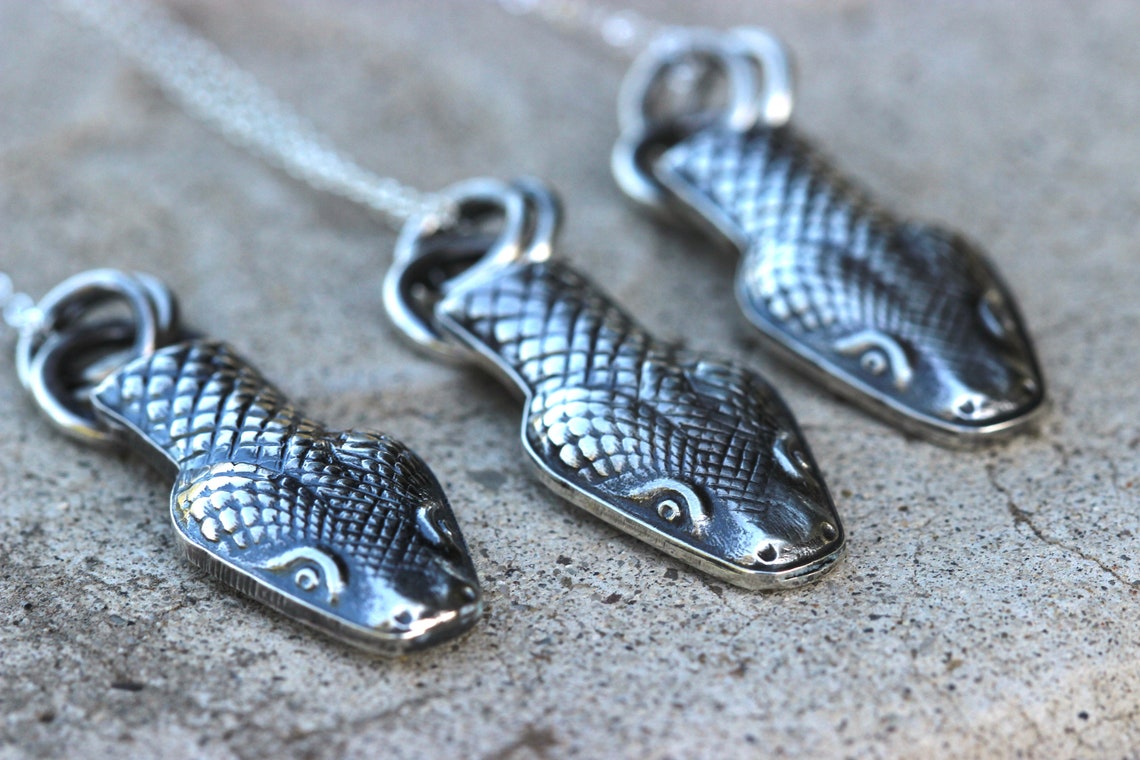 Silver Snake Necklace Serpent Jewelry Sterling Silver Snake | Etsy