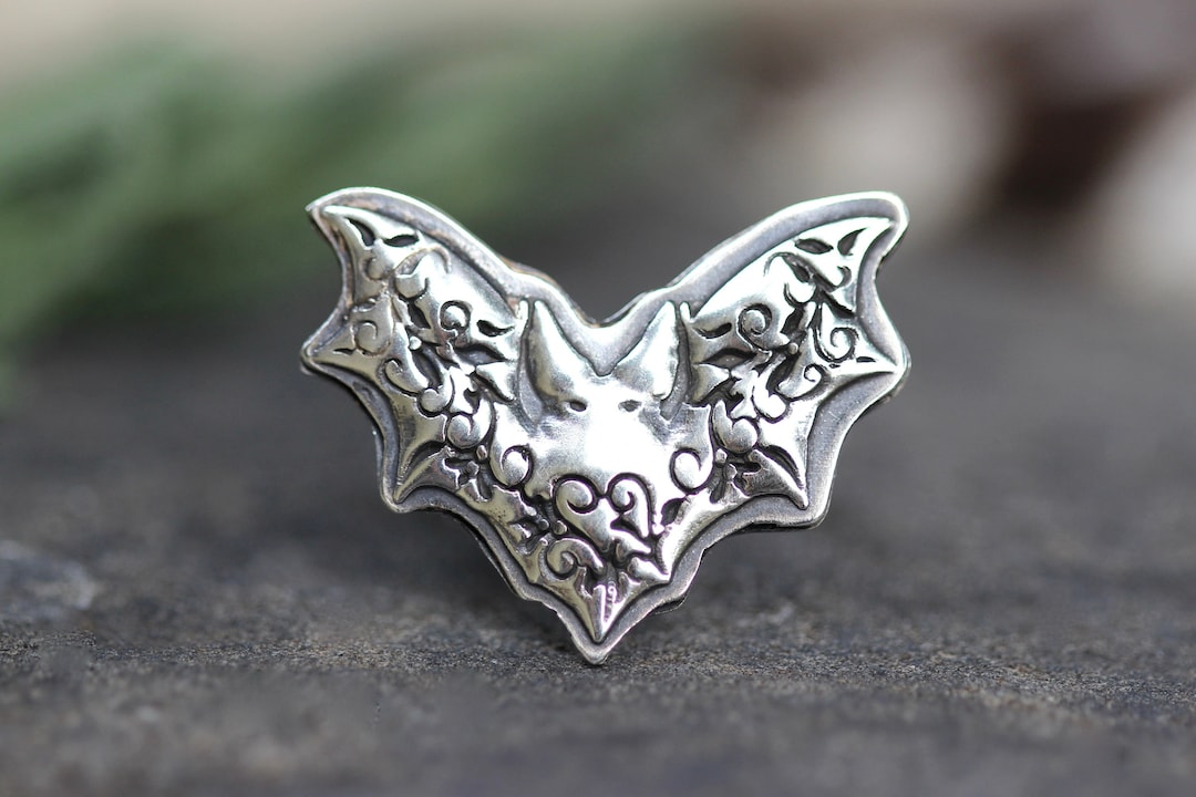 Sterling Silver Bat Ring Bat Jewelry Halloween Ring Statement Ring ...