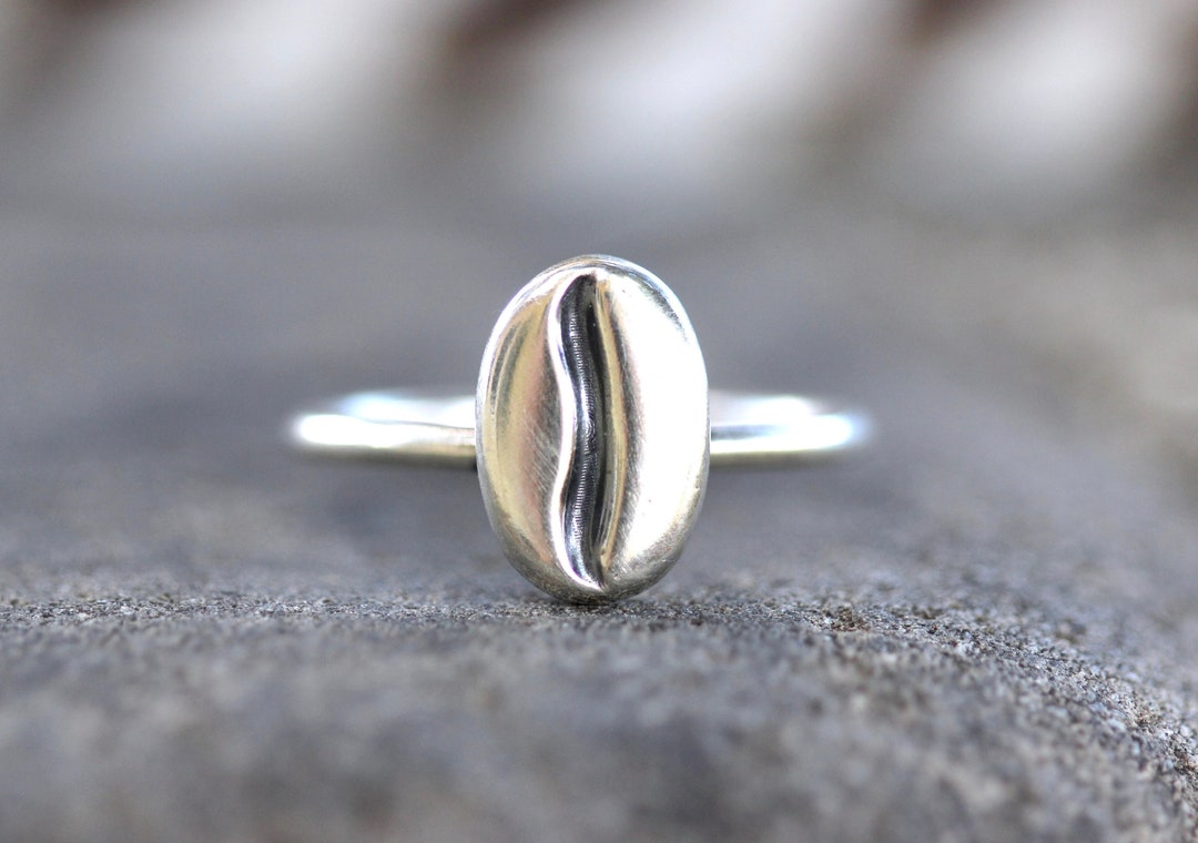 Sterling Silver Coffee Bean Ring Coffee Lover Gift Barista Gift Coffee Jewelry - Etsy