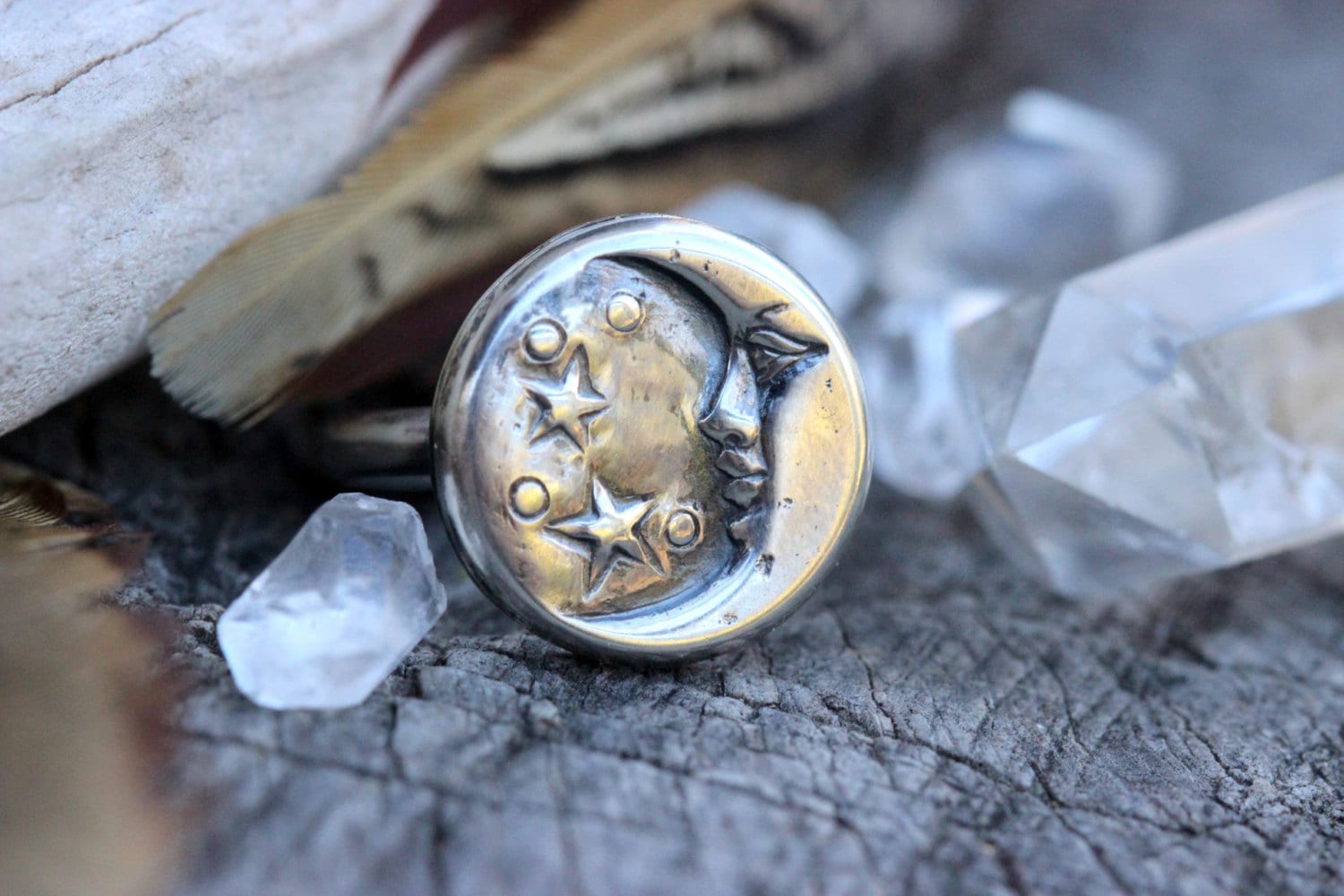 Silver Moon Ring Moon Jewelry Celestial Jewelry Sterling - Etsy