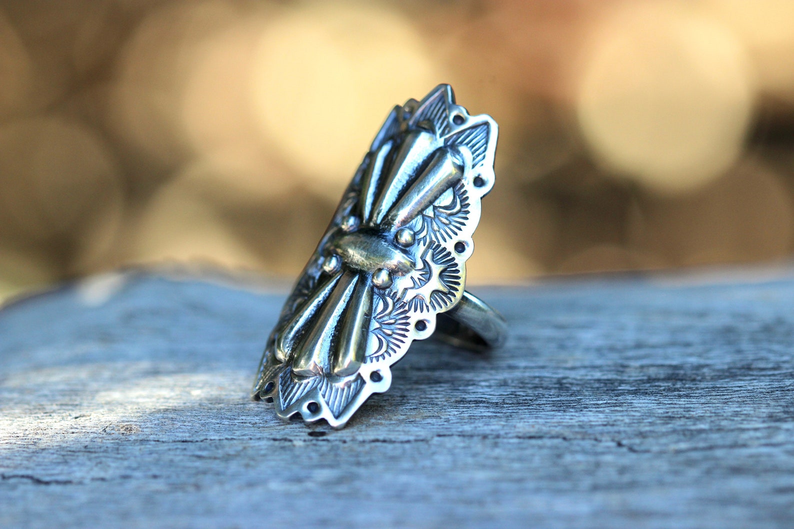 Sterling Silver Concho Ring Silver Shield Ring Butterfly - Etsy