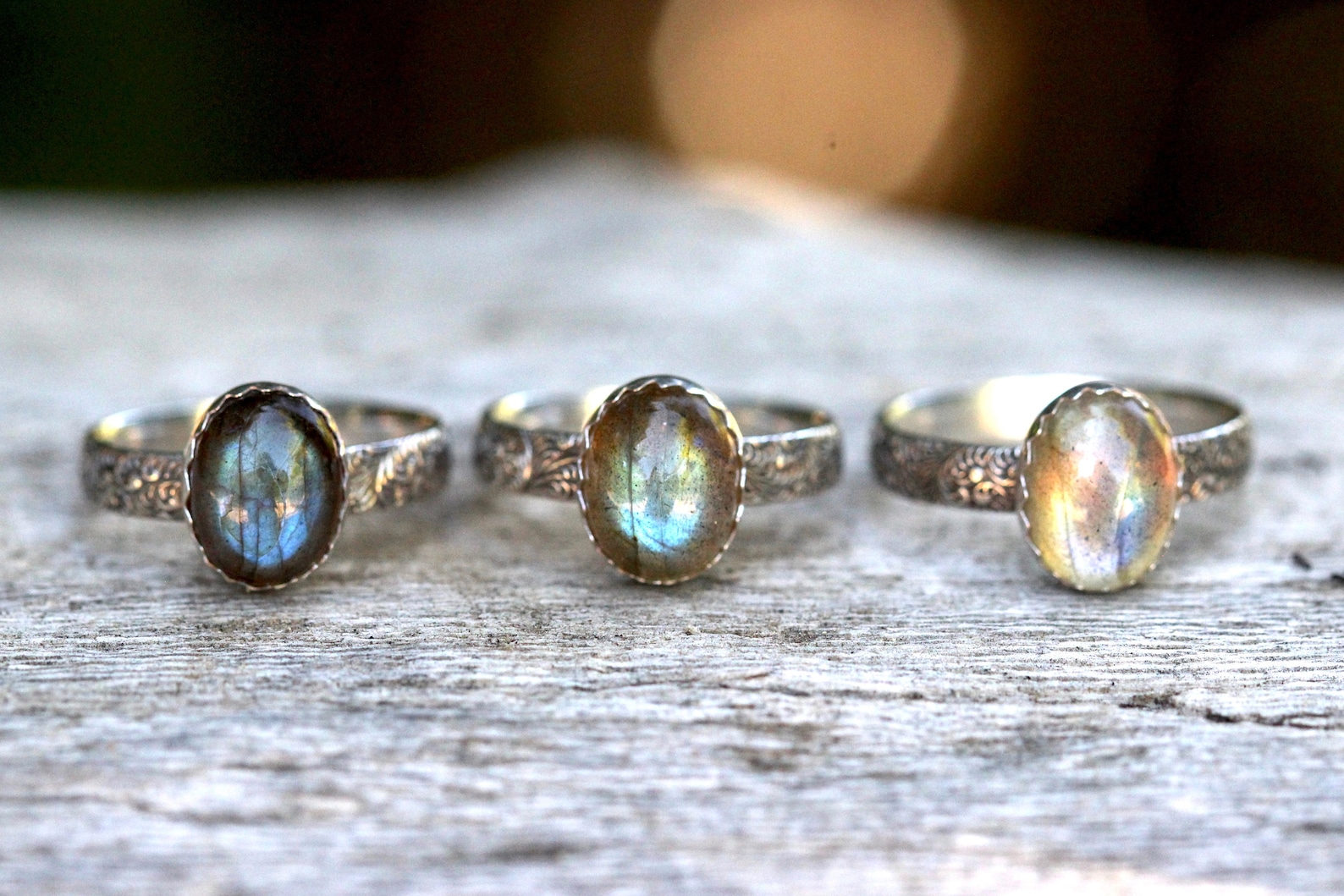 Labradorite Ring Sterling Silver Labradorite Stacking Ring - Etsy