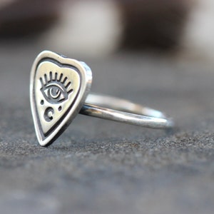 Planchette Ring Sterling Silver Witch Ring Ouija Ring Celestial Ring ...