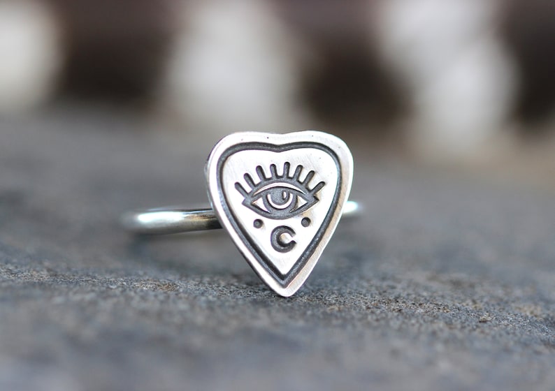 Planchette Ring Sterling Silver Witch Ring Ouija Ring Celestial Ring ...