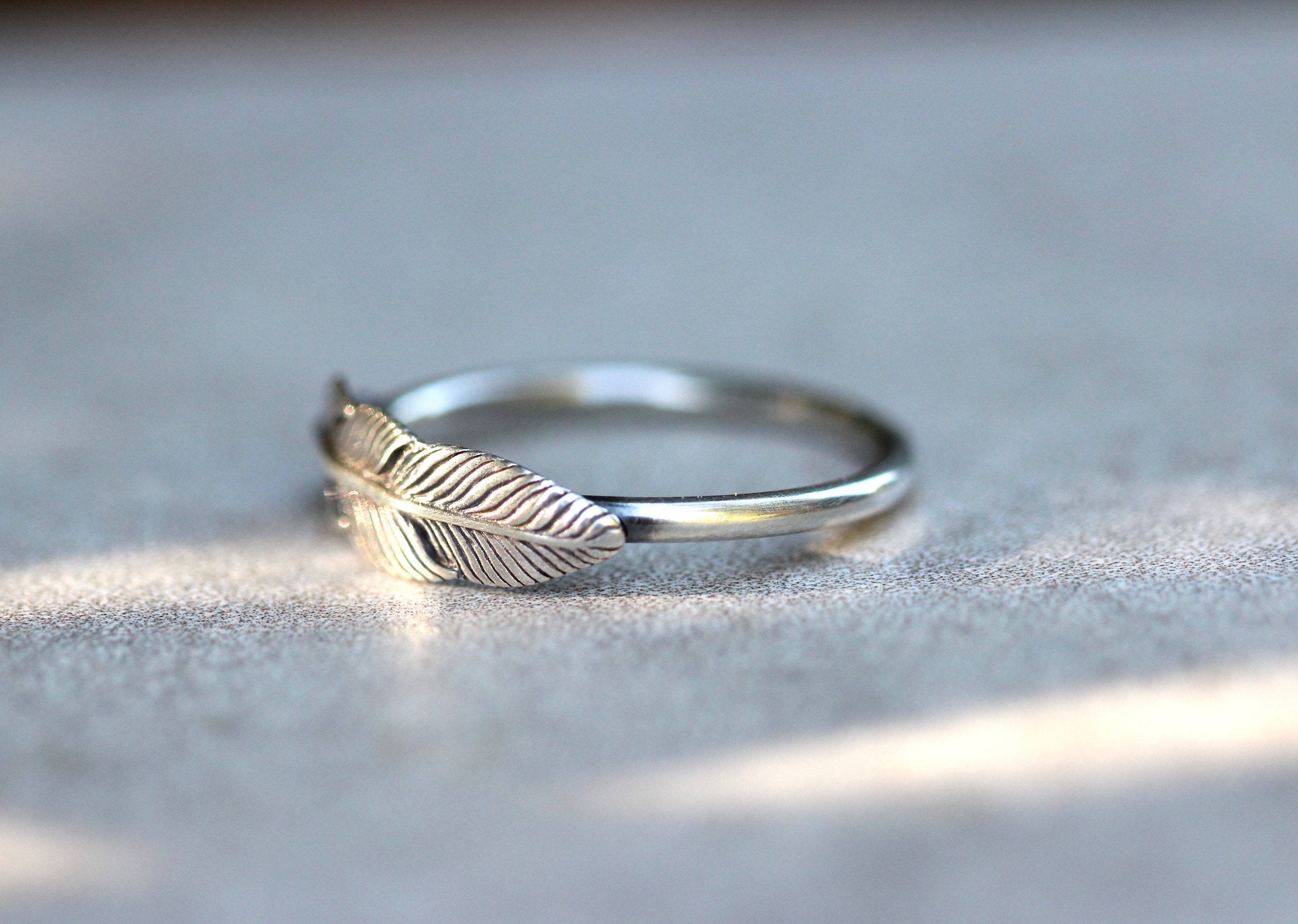 Feather Ring, Sterling Silver Feather Ring, Feather Rings for Women ...