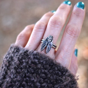 Silver Cicada Ring Sterling Silver Insect Ring Witch Ring Bug Ring ...
