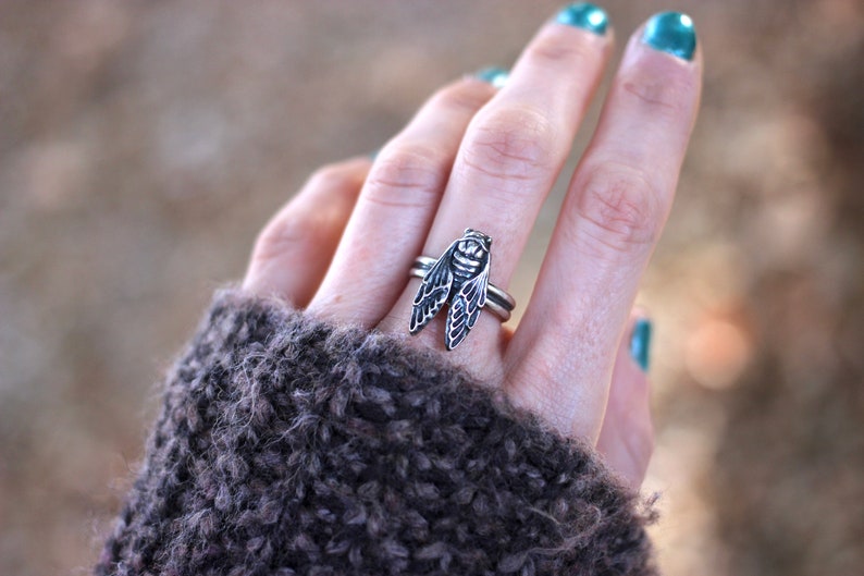 Silver Cicada Ring Sterling Silver Insect Ring Witch Ring Bug - Etsy