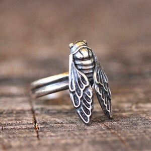 Silver Cicada Ring Sterling Silver Insect Ring Witch Ring Bug Ring ...