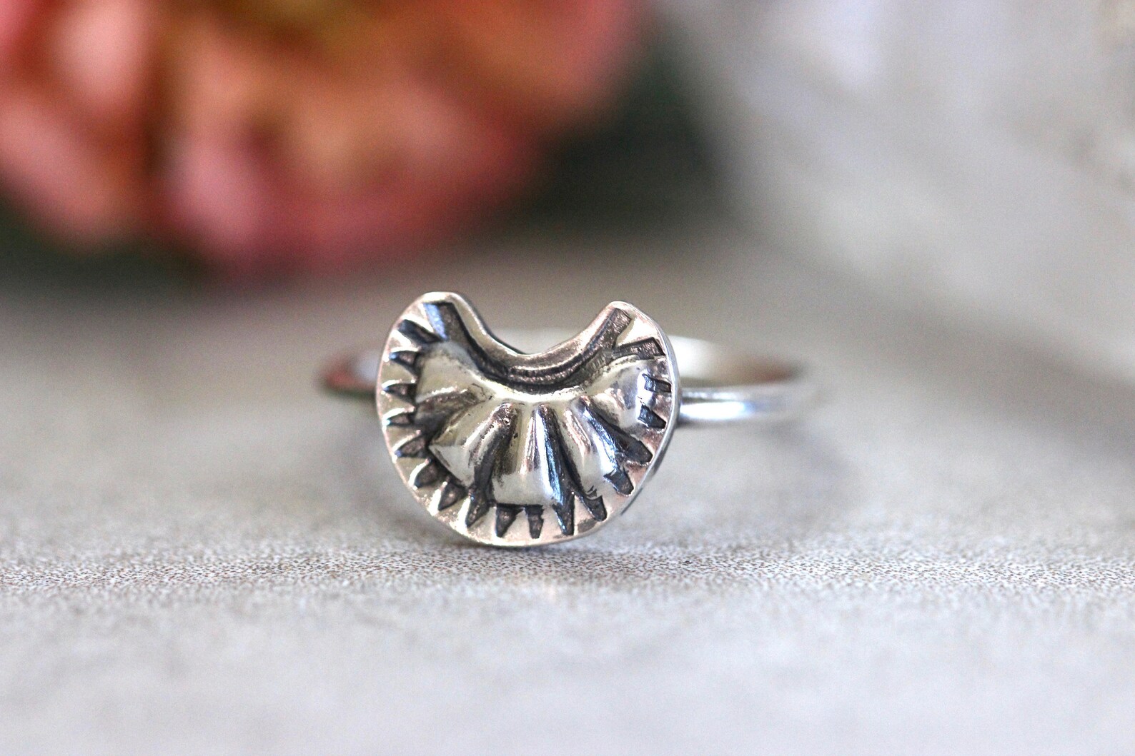 Silver Stacking Ring Silver Nesting Ring Geometric Ring - Etsy