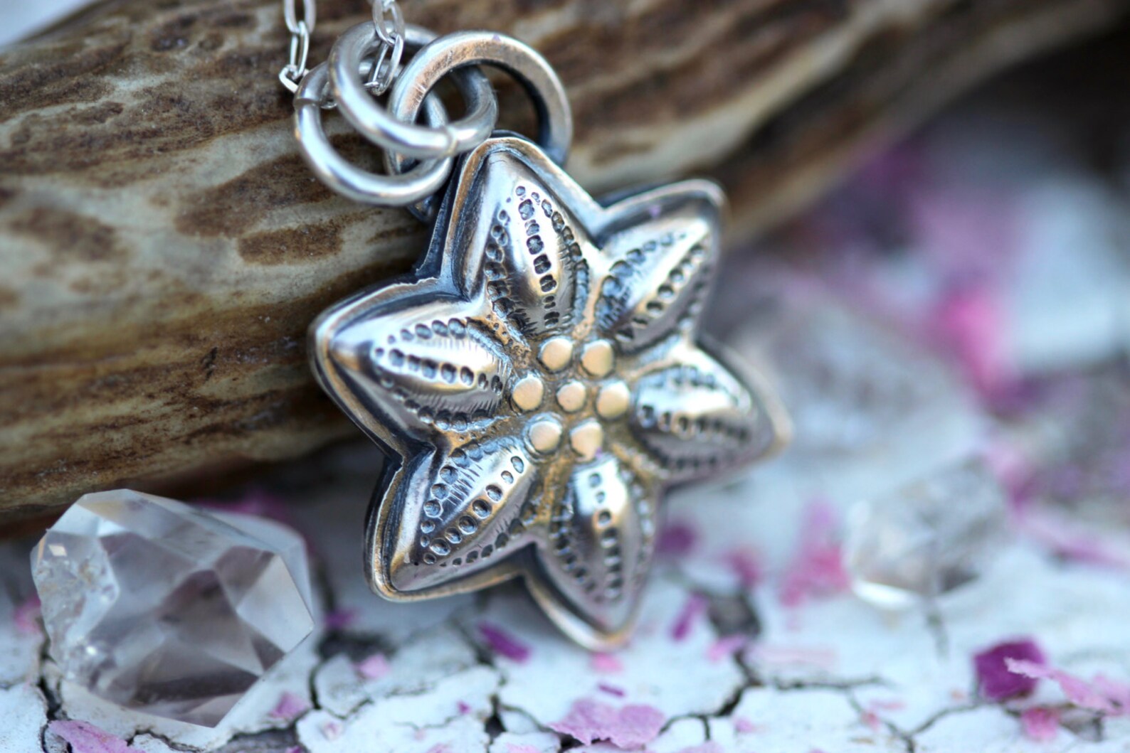 Sterling Silver Flower Necklace Silver Flower Necklace Silver - Etsy