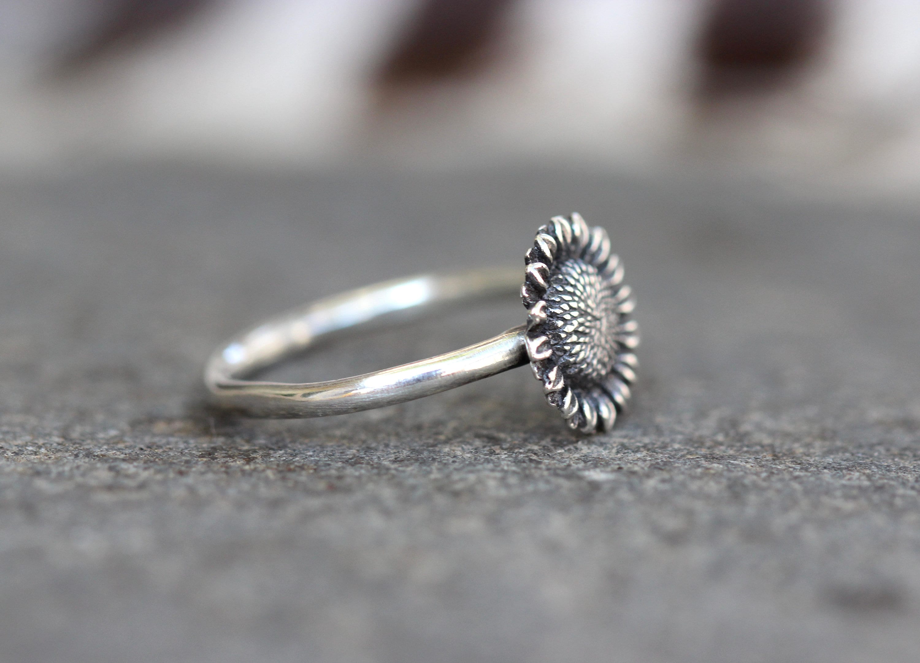 Sterling Silver Sunflower Ring Sunflower Jewelry Flower Ring Silver ...