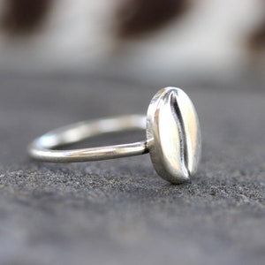 Sterling Silver Coffee Bean Ring Coffee Lover Gift Barista Gift Coffee Jewelry Cute Ring Kawaii ...