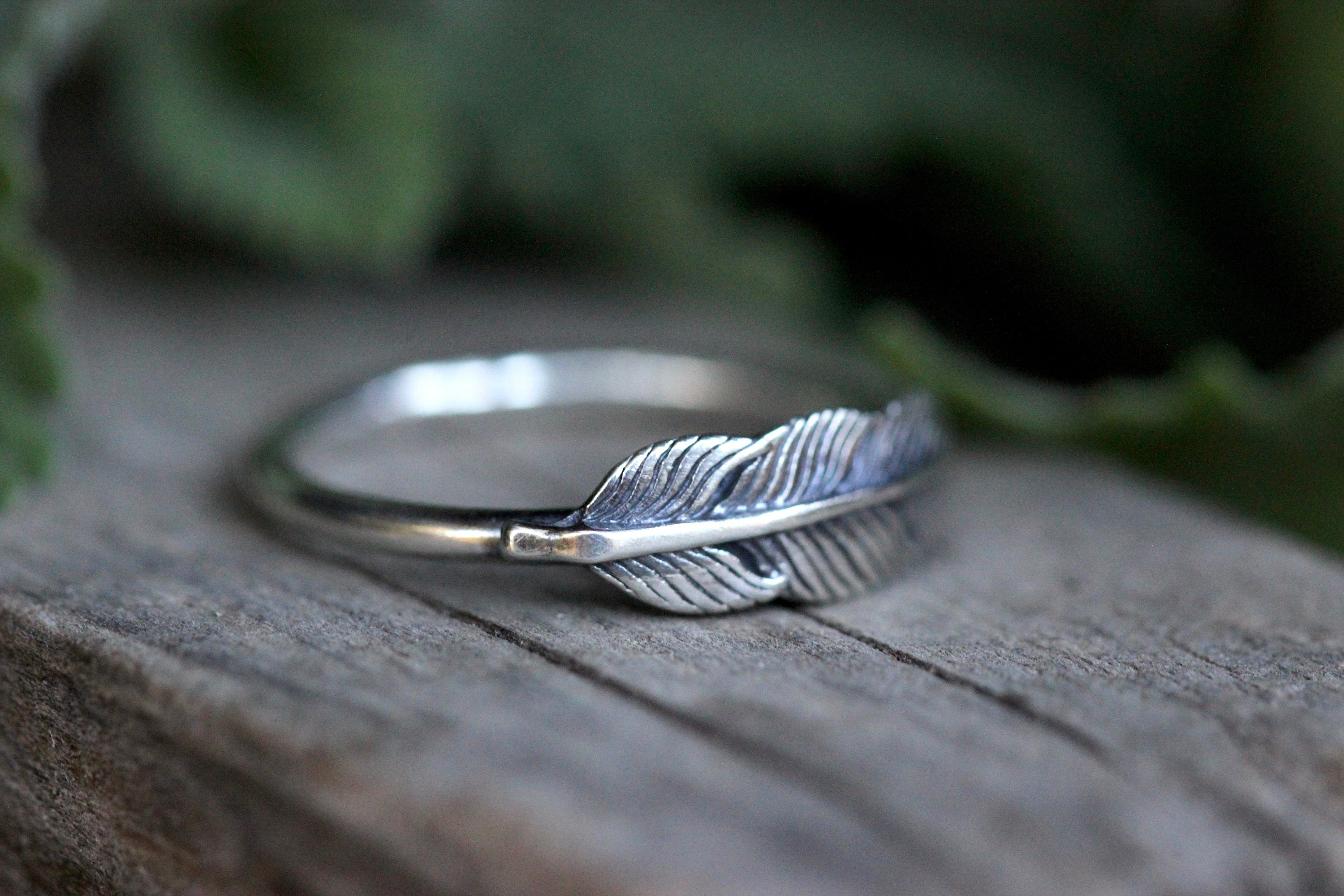 Feather Ring Sterling Silver Feather Ring Feather Rings for | Etsy