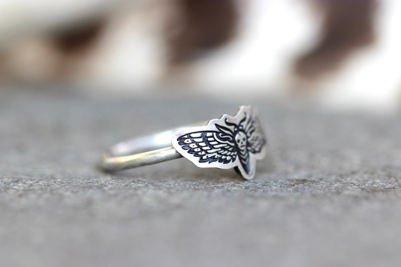 Deaths Head Moth Ring Sterling Silver Death's Head Moth - Etsy