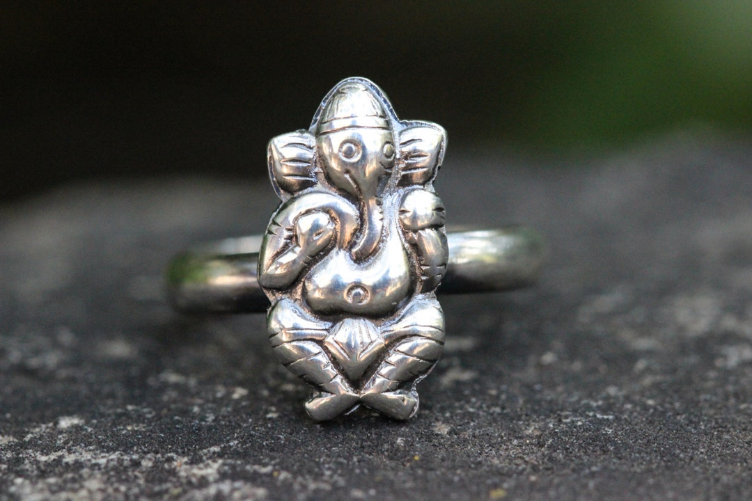 Sterling Silver Ganesh Ring Ganesha Ring Sterling Silver Stacking Ring ...