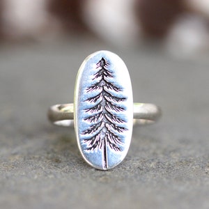 Tree Ring Nature Ring Silver Pine Tree Ring Sterling Silver Forest Ring ...