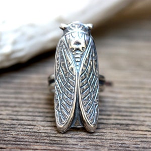 Silver Cicada Ring Sterling Silver Locust Ring Insect Ring Statement ...
