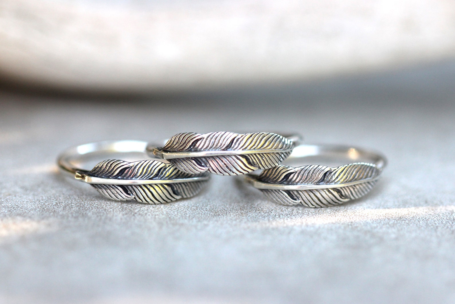 Feather Ring, Sterling Silver Feather Ring, Feather Rings for Women ...