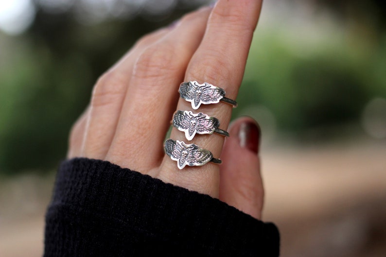 Deaths Head Moth Ring Sterling Silver Death's Head Moth - Etsy
